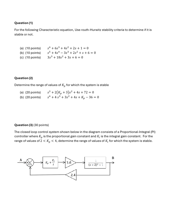 Solved Question (1)For the following Characteristic | Chegg.com