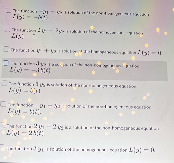 Solved Suppose that y1(t) is solution of L(y1)=0 and y2(t) | Chegg.com