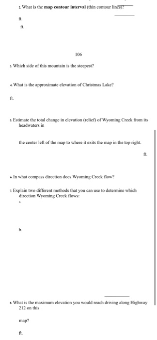 Solved LABORATORY EXERCISE Interpreting topographic contour | Chegg.com