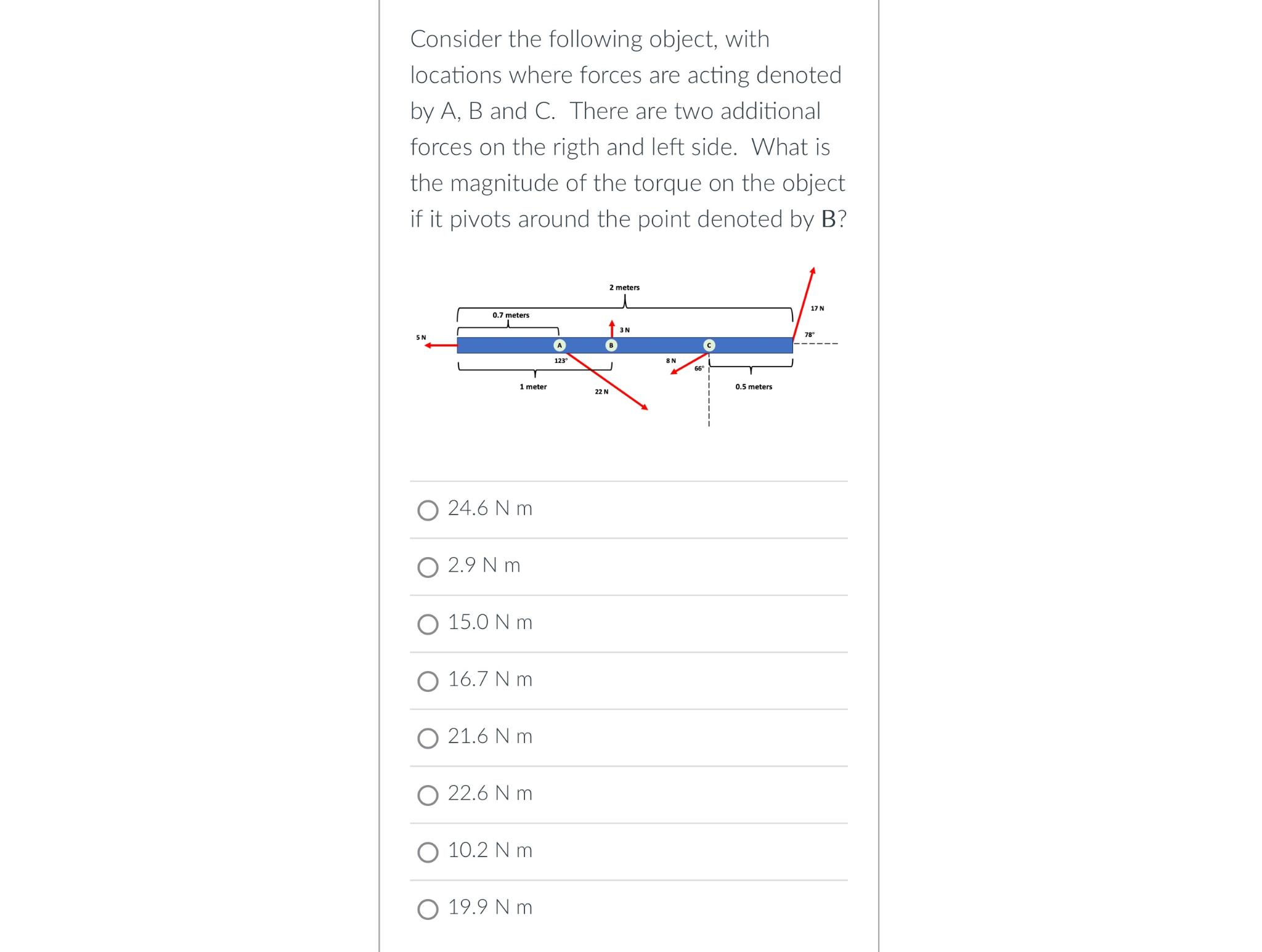 Solved Consider the following object, with locations where | Chegg.com