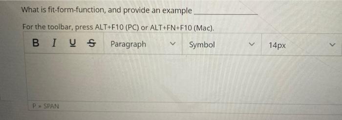 Solved What is fit-form-function, and provide an example For | Chegg.com
