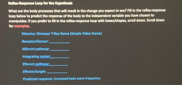 Solved Rellek-Response Loep for the Hypothests What are the | Chegg.com