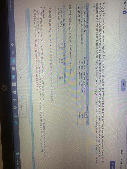 Solved apter 17 A Saved Help Save & EX Check Surgery Center | Chegg.com