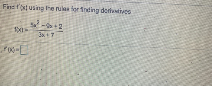 Solved Compute the derivative of the following function. | Chegg.com