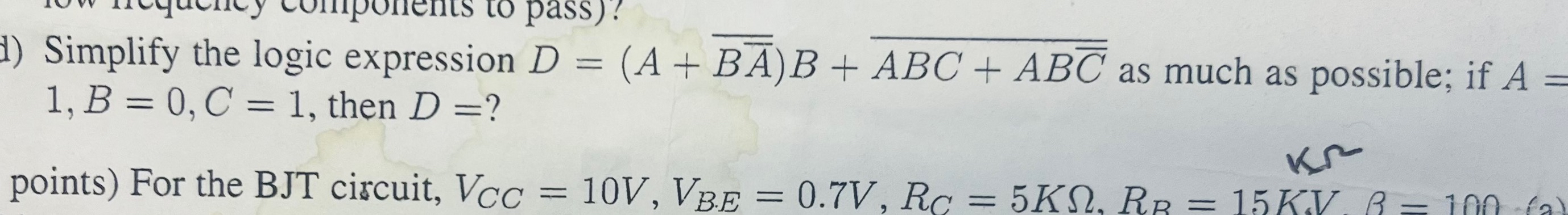 Solved Simplify the logic expression | Chegg.com
