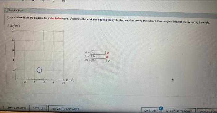 [Solved]: Shown below is the PV-diagram for a clockwisn cyc