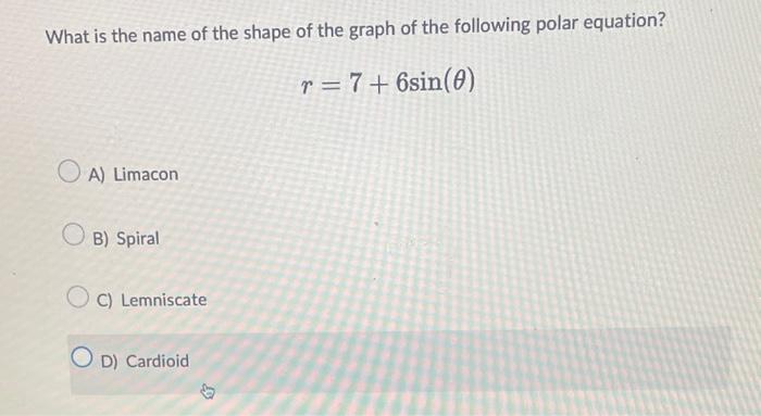 Solved What is the name of the shape of the graph of the | Chegg.com