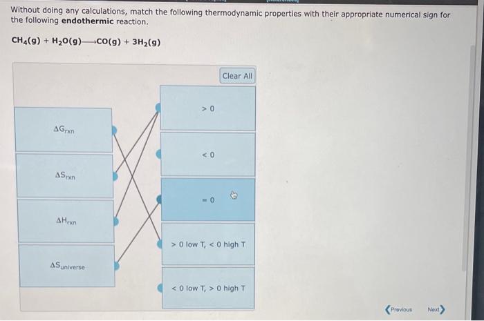 Solved Without doing any calculations, match the following | Chegg.com