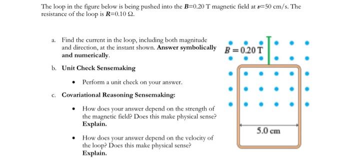 Solved The loop in the figure below is being pushed into the | Chegg.com