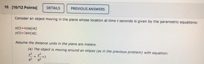 Solved 10. [10/12 Points] DETAILS PREVIOUS ANSWERS Consider | Chegg.com