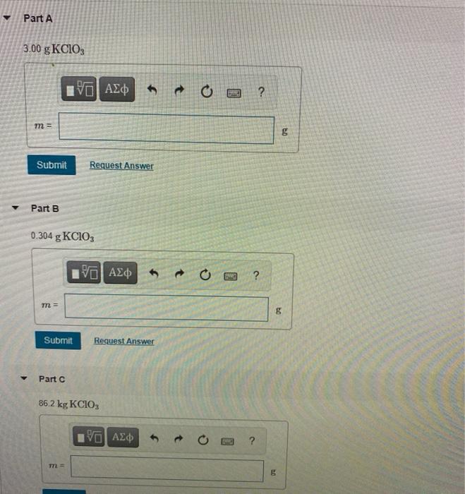 Solved For the reaction 2KCIO, (3) = 2KCI (S) + 30, (g) | Chegg.com