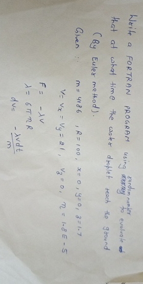 Solved Write A Fortran Program Using Random Number That At 9462
