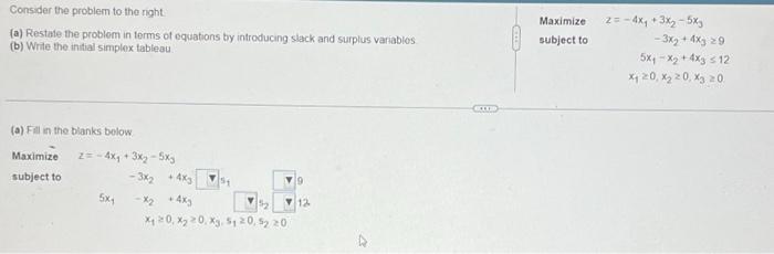 Solved Consider the problem to the right (a) Restate the | Chegg.com