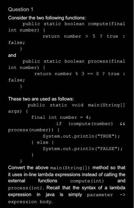Question 1 Consider the two following functions: | Chegg.com