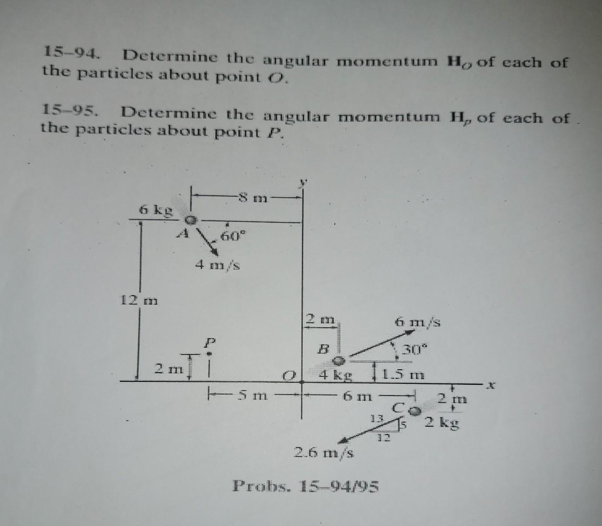 Solved 15-94. Determine the angular momentum Ho of each | Chegg.com
