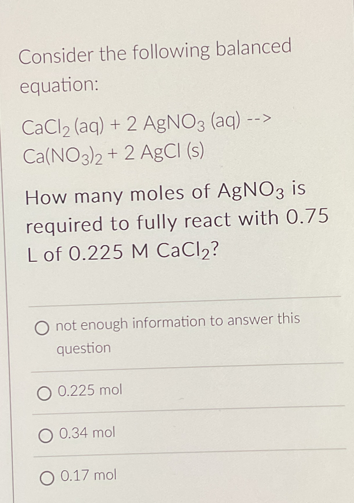Solved Consider the following balanced | Chegg.com