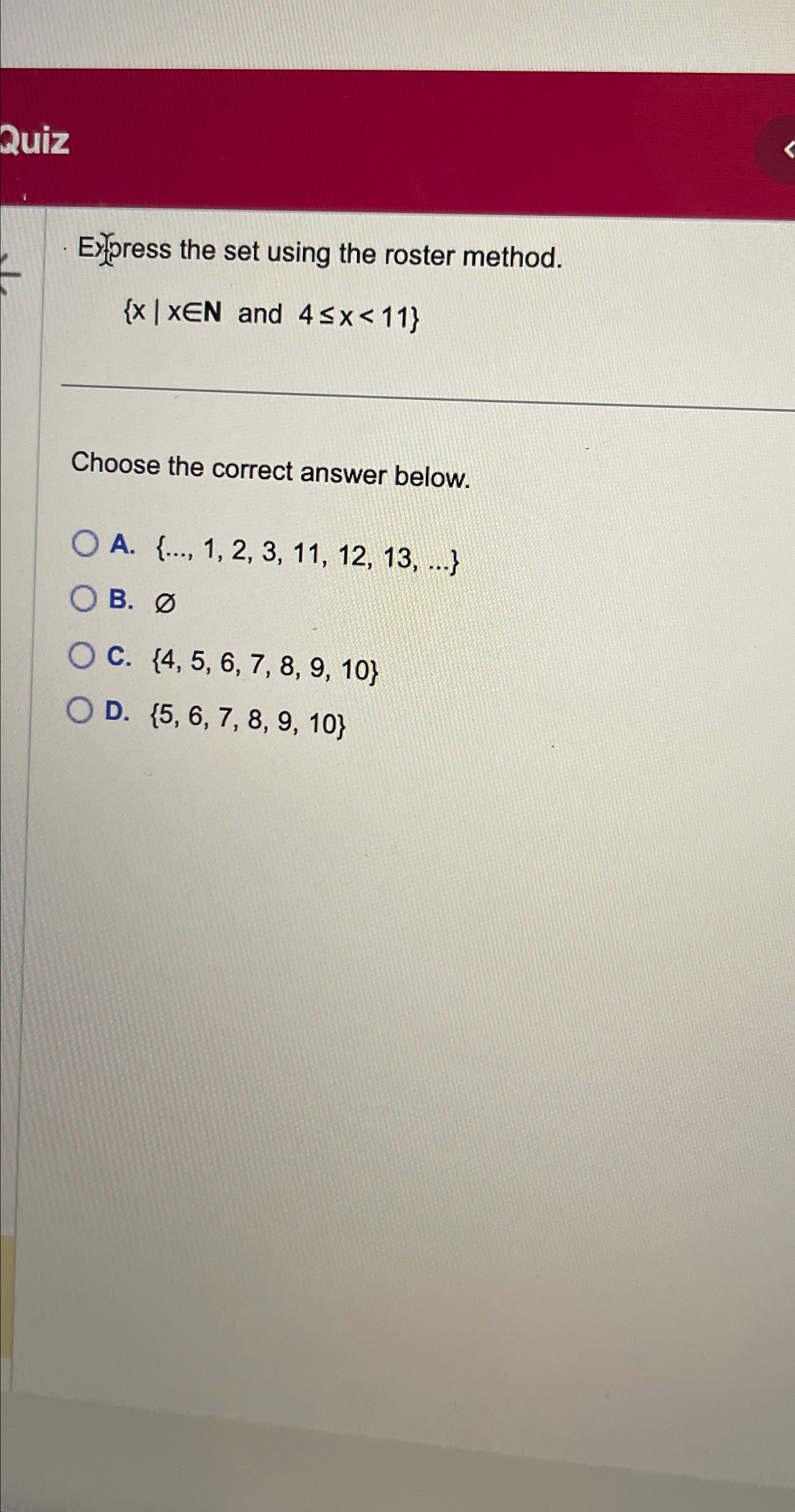 Solved Exypress the set using the roster method.{x|xinN ﻿and | Chegg.com