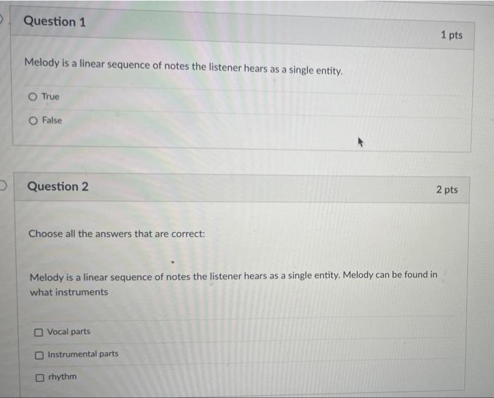 Solved Melody is a linear sequence of notes the listener | Chegg.com