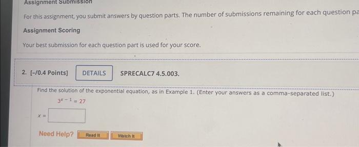 Solved For this assignment, you submit answers by question | Chegg.com