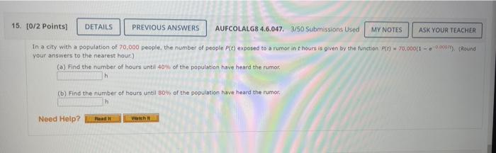 Solved your answers to the nearest haur.) (a) Find the | Chegg.com