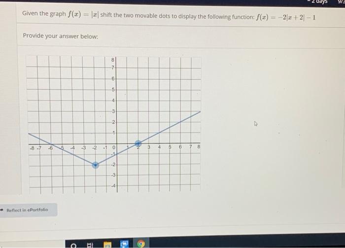 Solved days 97 Given the graph f(x) = |x|shift the two | Chegg.com