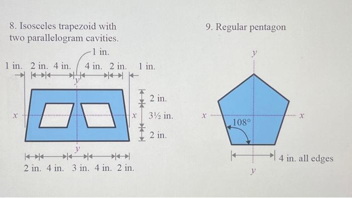 Solved 8. Isosceles trapezoid with 9. Regular pentagon two | Chegg.com