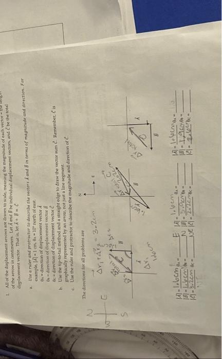 Solved 1. All of the displacement arrows are drawn to scale, | Chegg.com