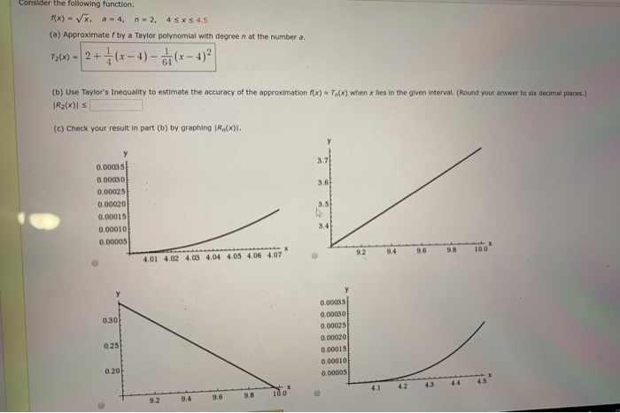 Solved Consider the following function. f(x) - VX. 4, n=2, | Chegg.com