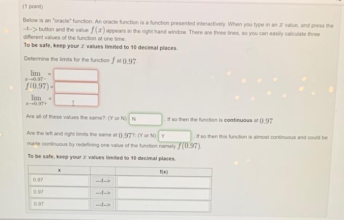 1 Point Below Is An Oracle Function An Oracle