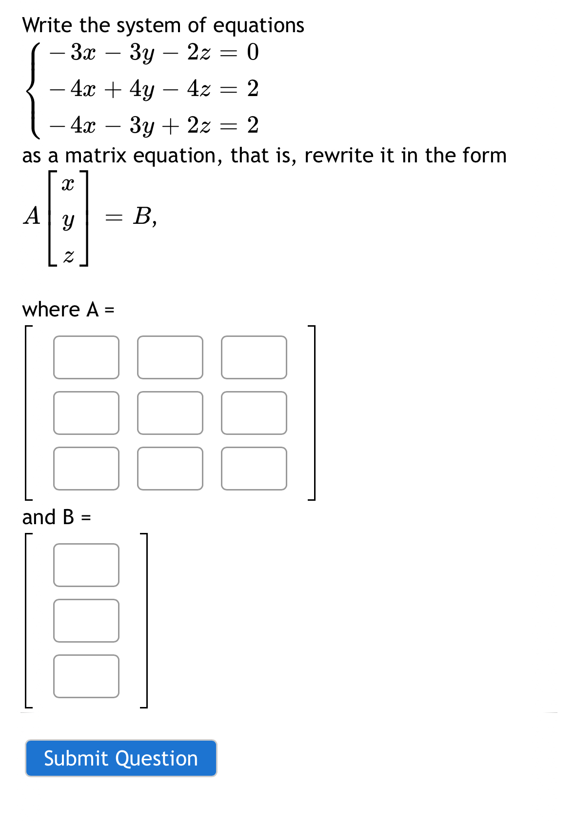 Solved Write the system of | Chegg.com