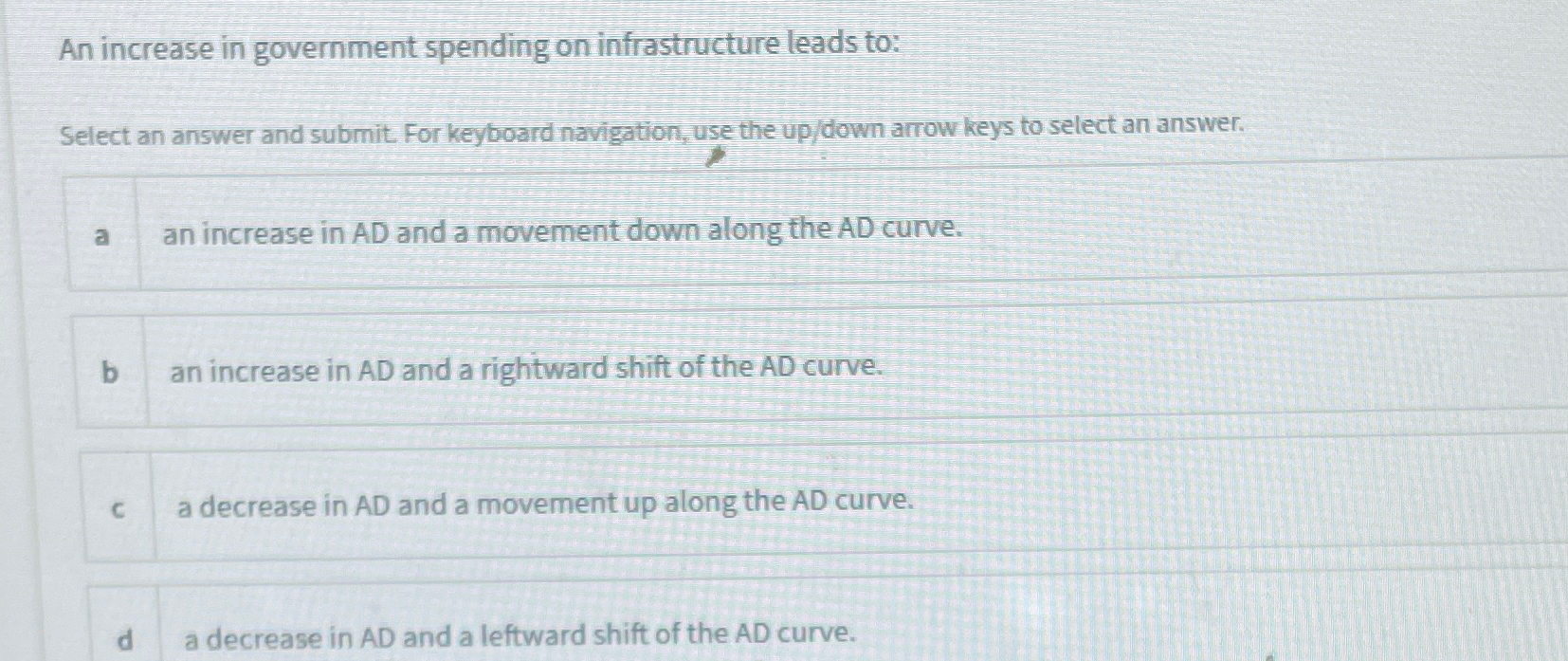 Solved An increase in government spending on infrastructure | Chegg.com