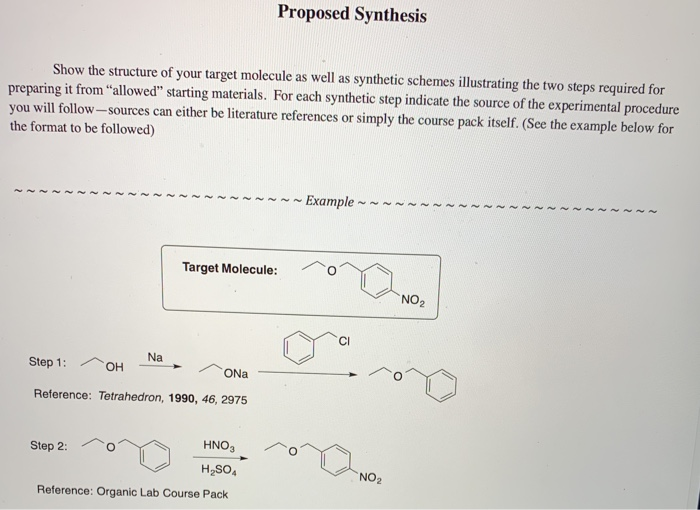 Solved Proposed Synthesis Show the structure of your target | Chegg.com