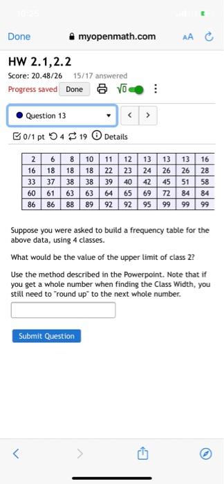 Solved ААС Done myopenmath.com HW 2.1, 2.2 Score: 20.48/26 | Chegg.com