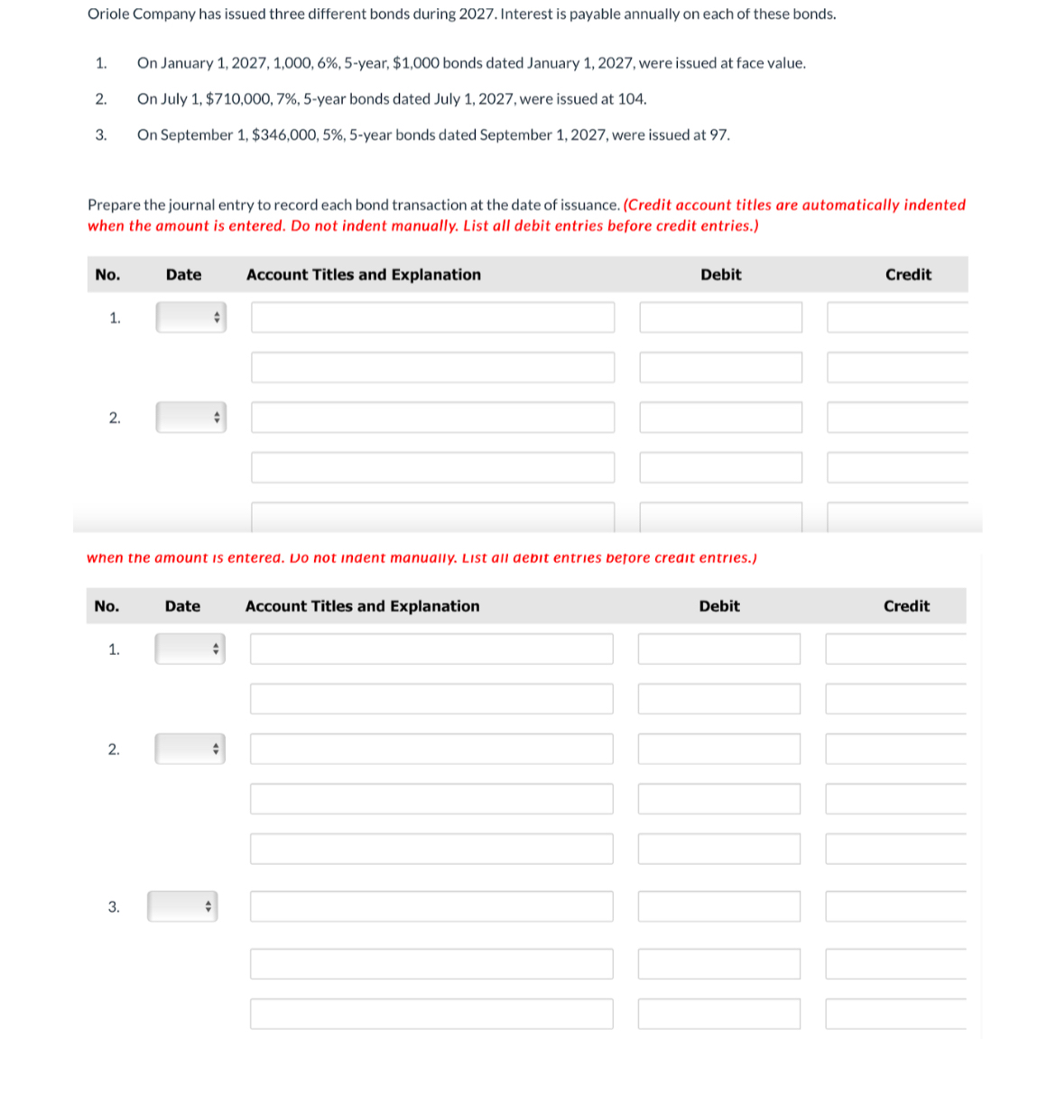 Solved Oriole Company has issued three different bonds | Chegg.com
