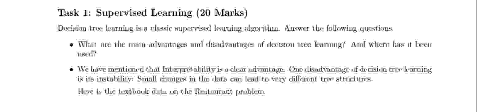 Solved Decision tree learning is a classic supervised | Chegg.com
