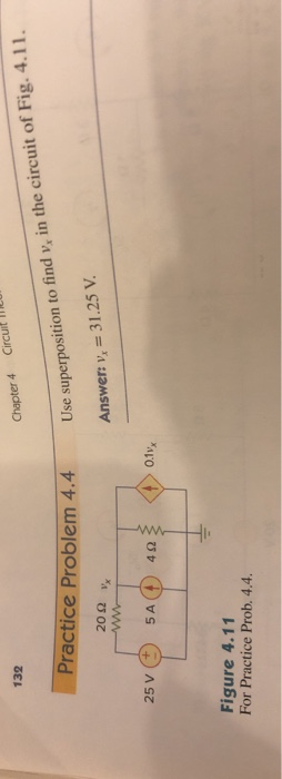 Solved Circuit cu Chapter 4 132 Use superposition to find v, | Chegg.com