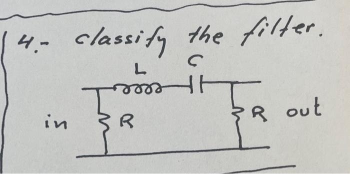 Solved 4.- classify the filter. | Chegg.com