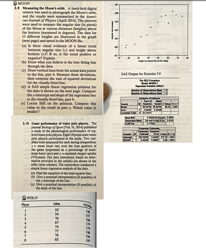 Solved MOON3.9 ﻿Measuring the Moon's orbit. A hand-held | Chegg.com