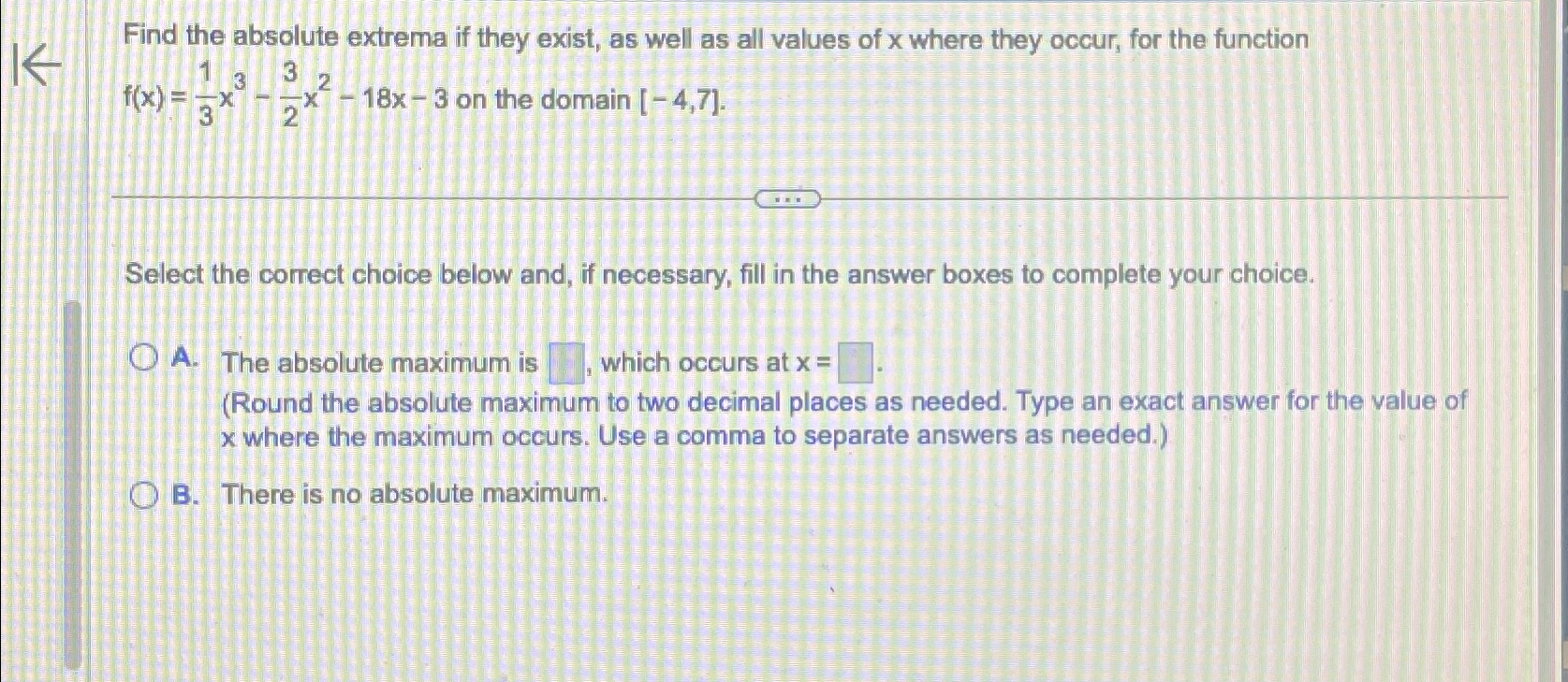 Solved Find the absolute extrema if they exist, as well as | Chegg.com
