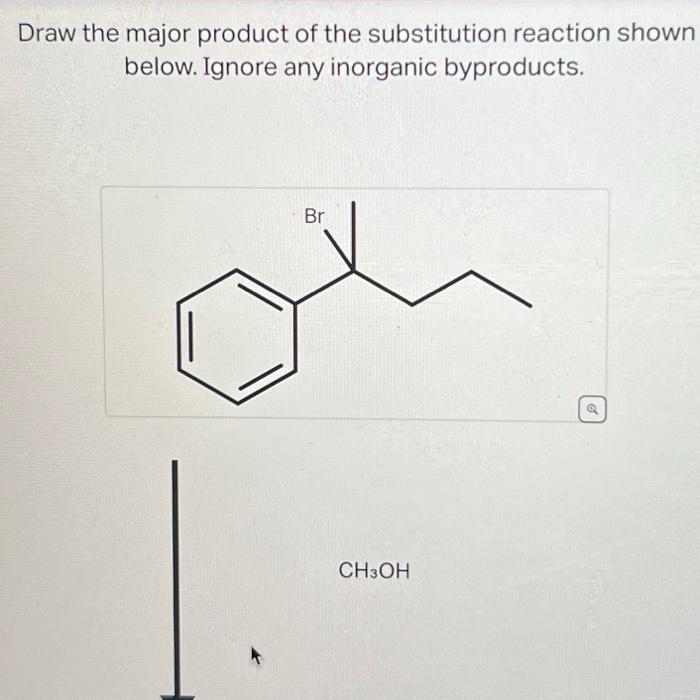 Solved Draw the major product of the substitution reaction | Chegg.com