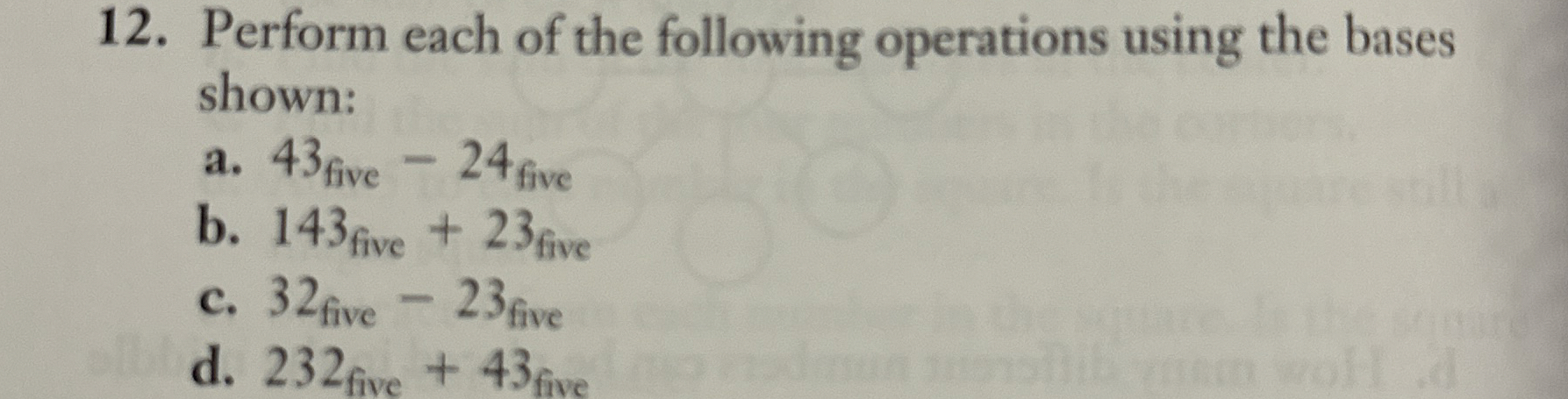 Solved Perform each of the following operations using the | Chegg.com