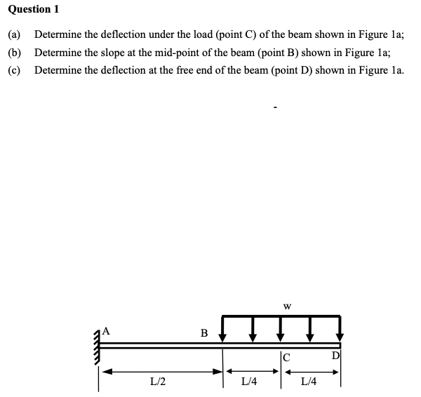 [solved] Question 1 A Determine The Deflection Under Th