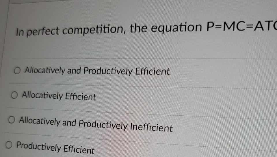 Solved In perfect competition, the equation | Chegg.com