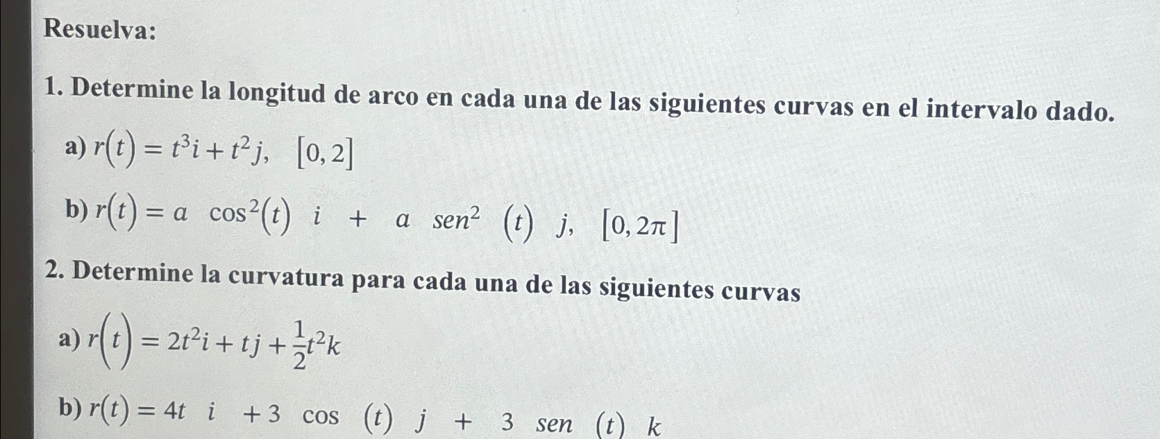 Solved Resuelva:Determine la longitud de arco en cada una de | Chegg.com Solved Resuelva:Determine la longitud de arco en cada una de | Chegg.com