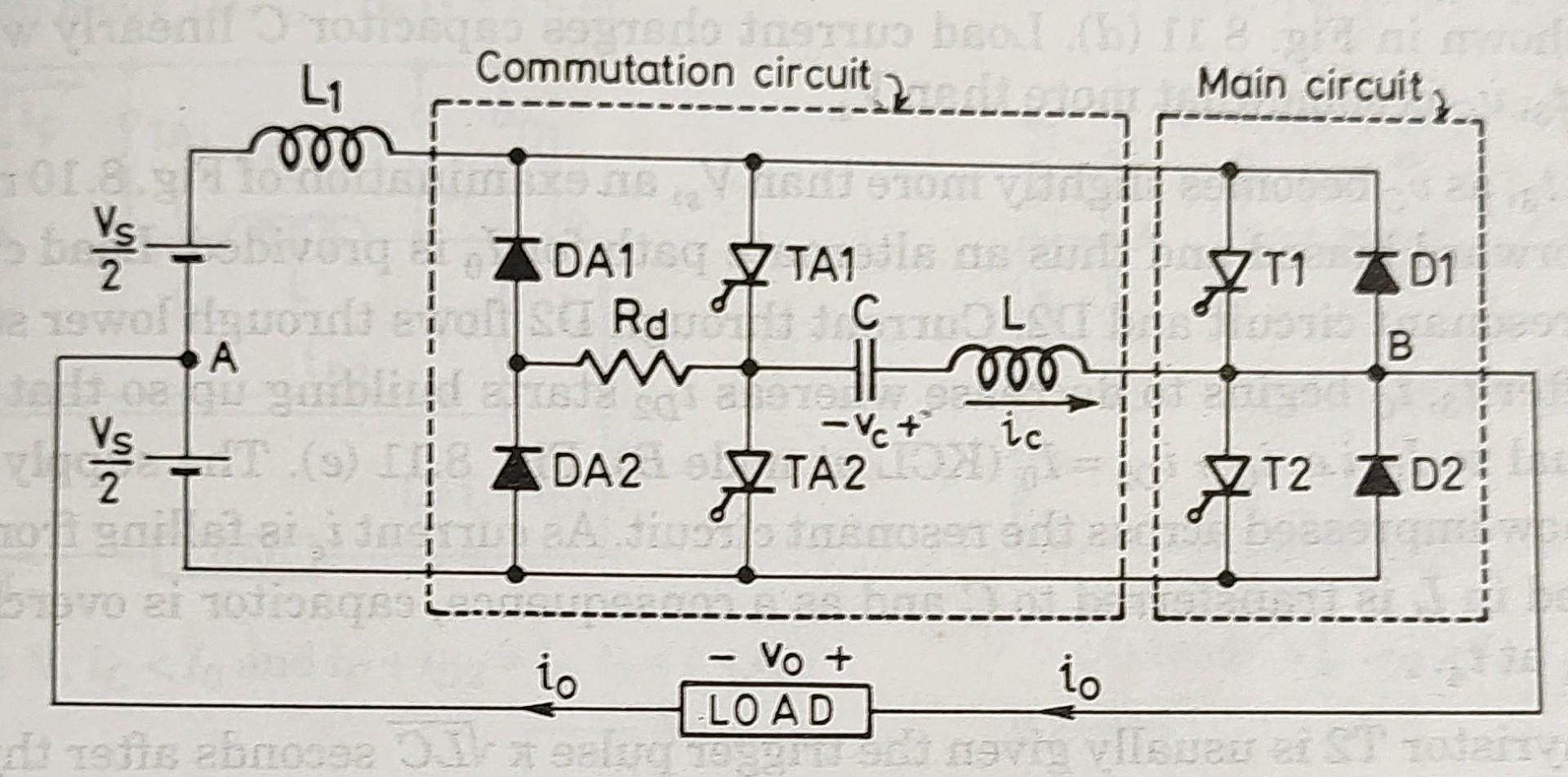 Solved For a forced commutated thyristor inverter shown in | Chegg.com