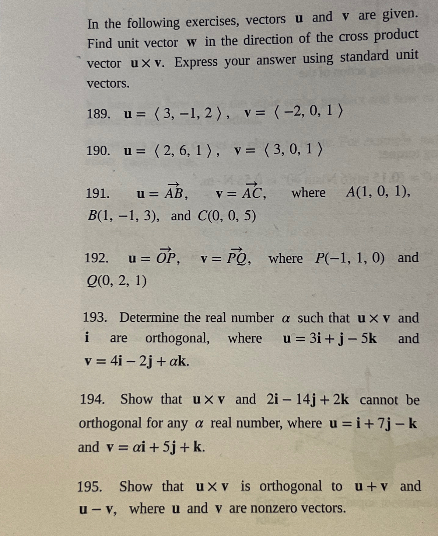 Solved In the following exercises, vectors u ﻿and v ﻿are | Chegg.com