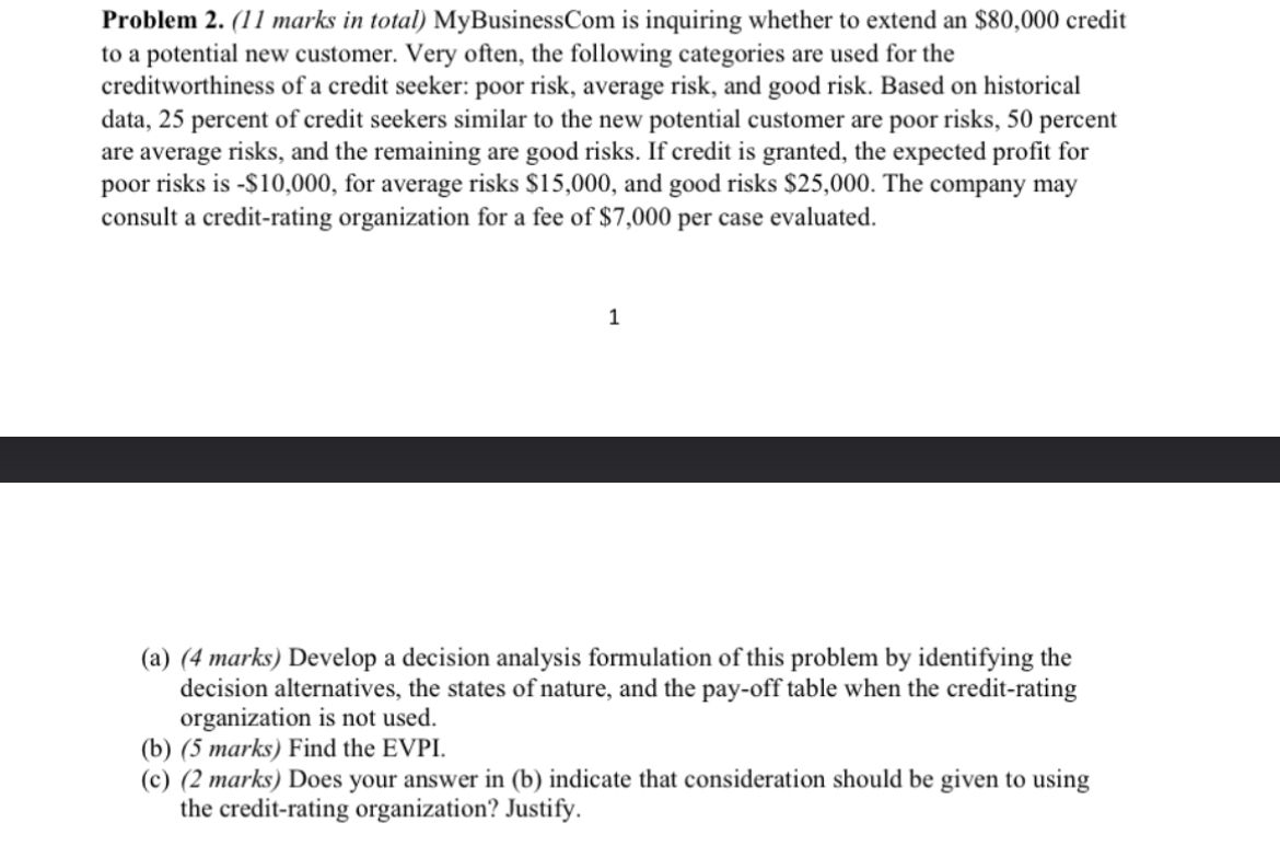 Solved Problem 2. (11 ﻿marks in total) ﻿MyBusinessCom is | Chegg.com