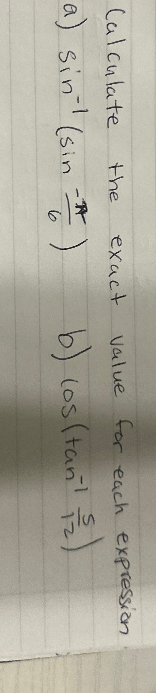 Solved Calculate the exact value for each | Chegg.com