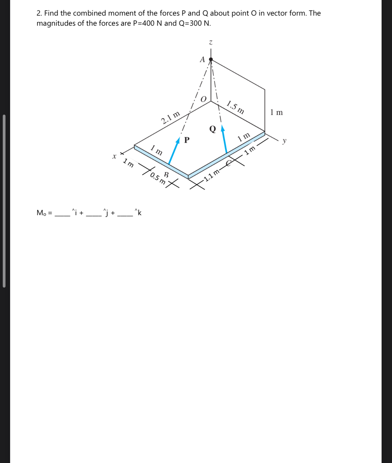 Solved Find the combined moment of the forces P ﻿and Q | Chegg.com