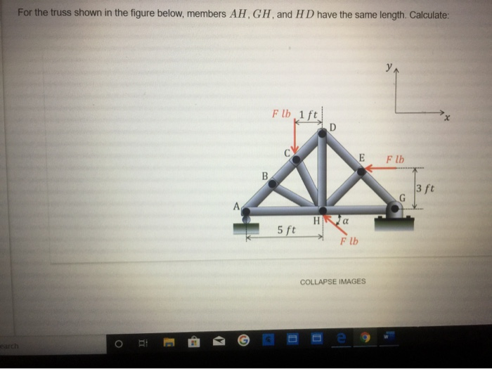 Solved for the truss shown in the figure below, members AH, | Chegg.com